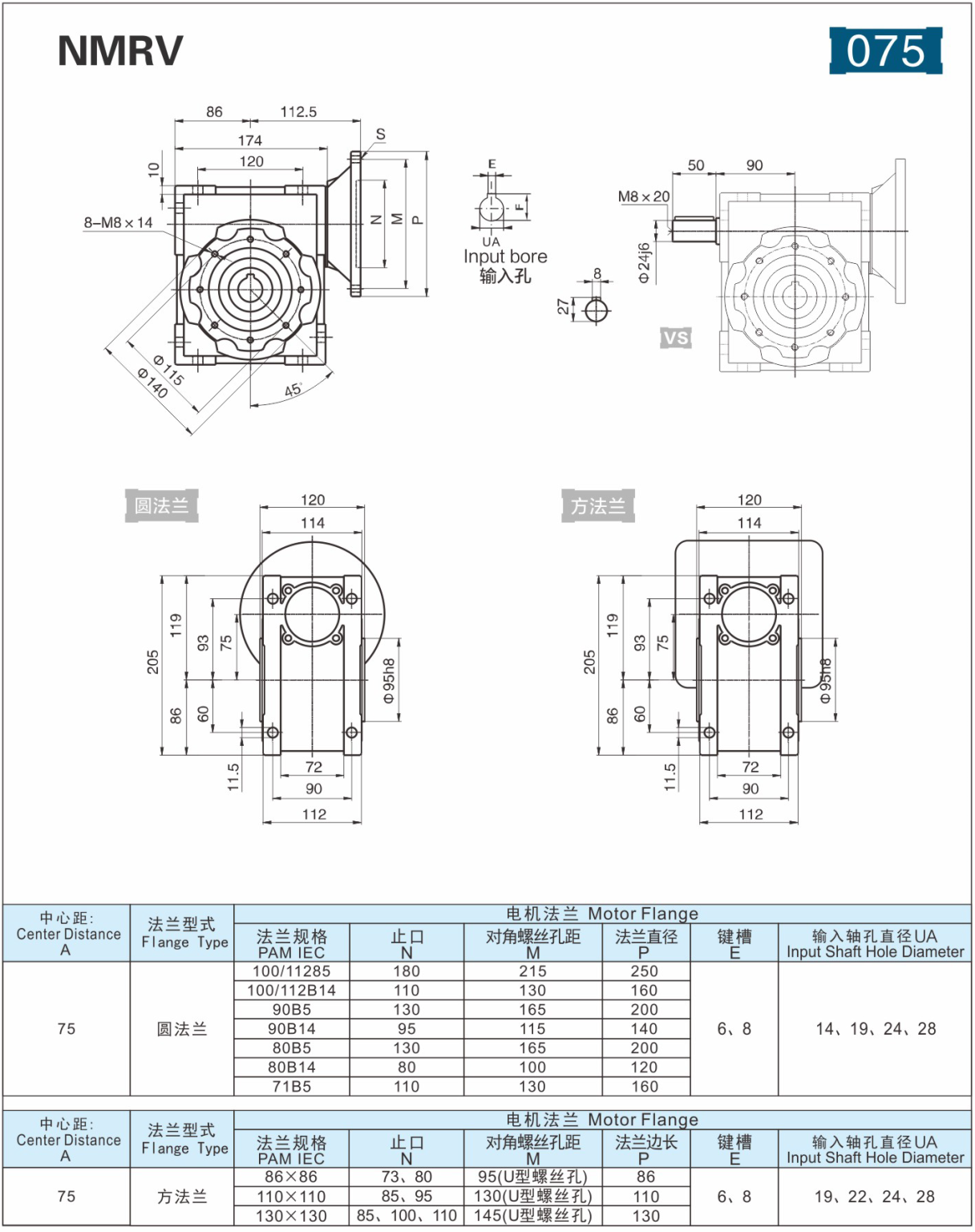 NMRV / NRV单级蜗轮蜗杆减速机 - RV蜗轮蜗杆减速机 - 恒铭电机